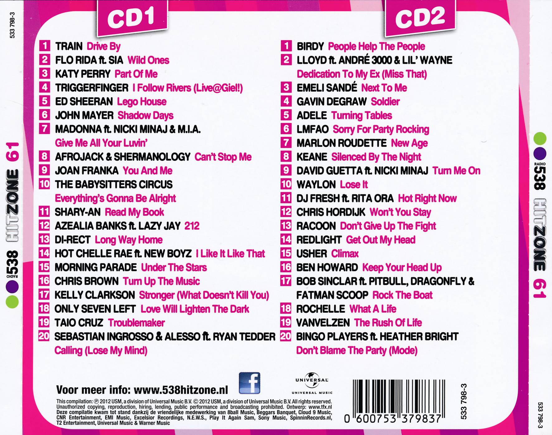 Hitzone 61 : Back | CD Covers | Cover Century | Over 1.000.000 Album ...